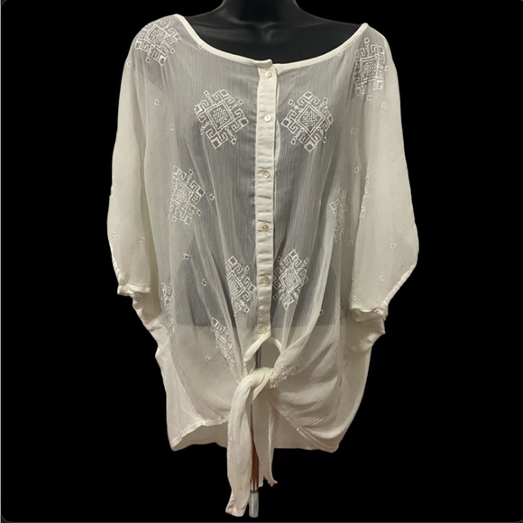 RXB | Tops | 0 Polyester See Through Top With Wide Sleeves | Poshmark